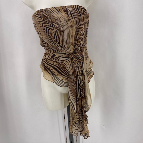 Cache | Tops | Nwt Cache Brown Lace Up Strapless Top | Poshmark